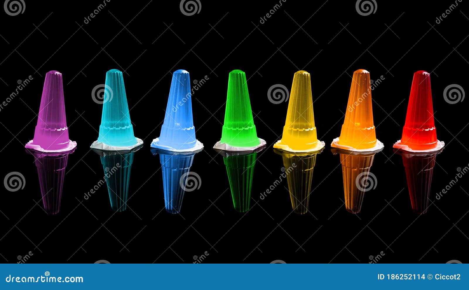 Colorful Jelly Cone Isolated On Black Stock Photo | CartoonDealer.com ...