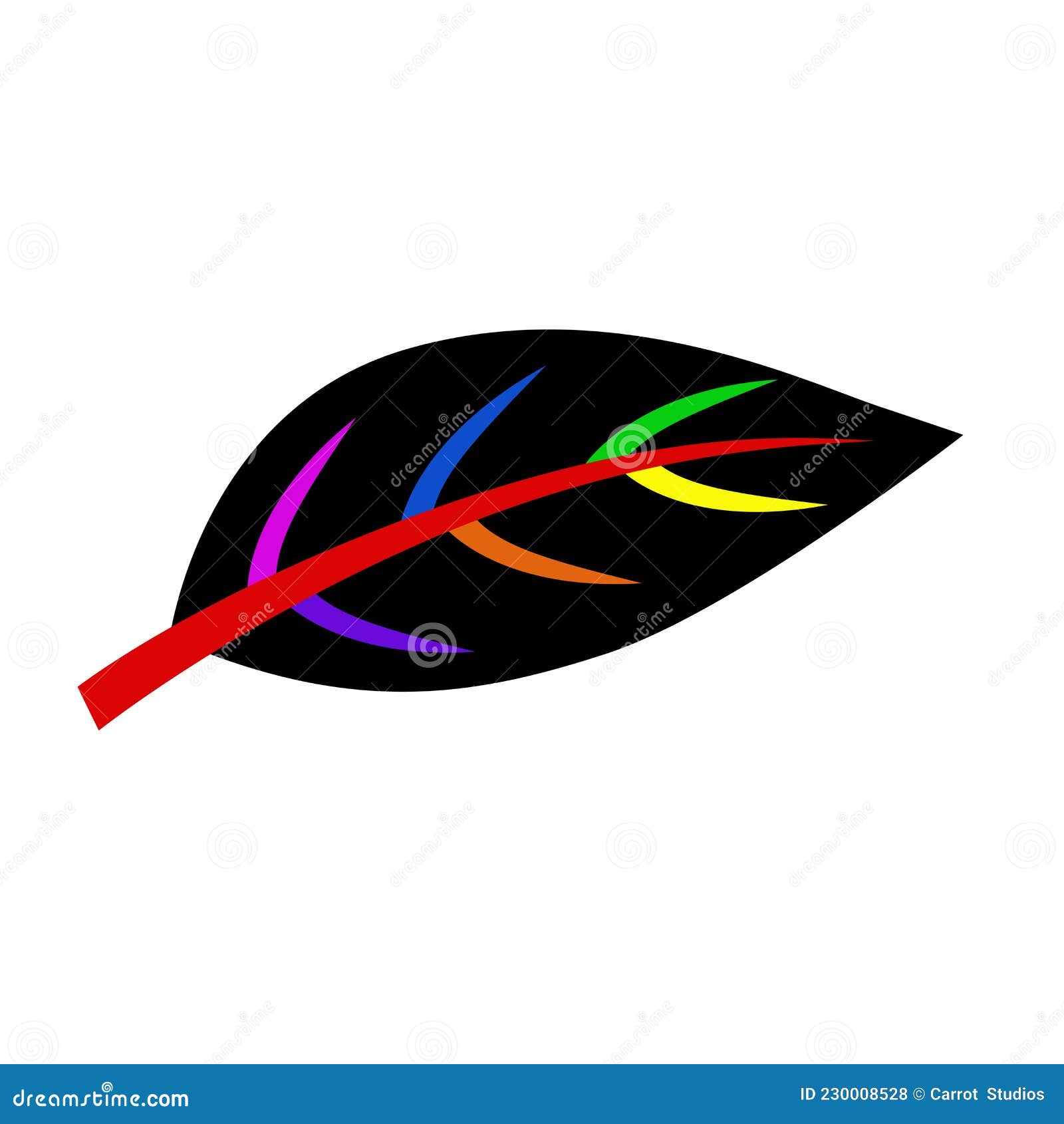 Colorful rainbow leaf stock vector. Illustration of plant - 230008528