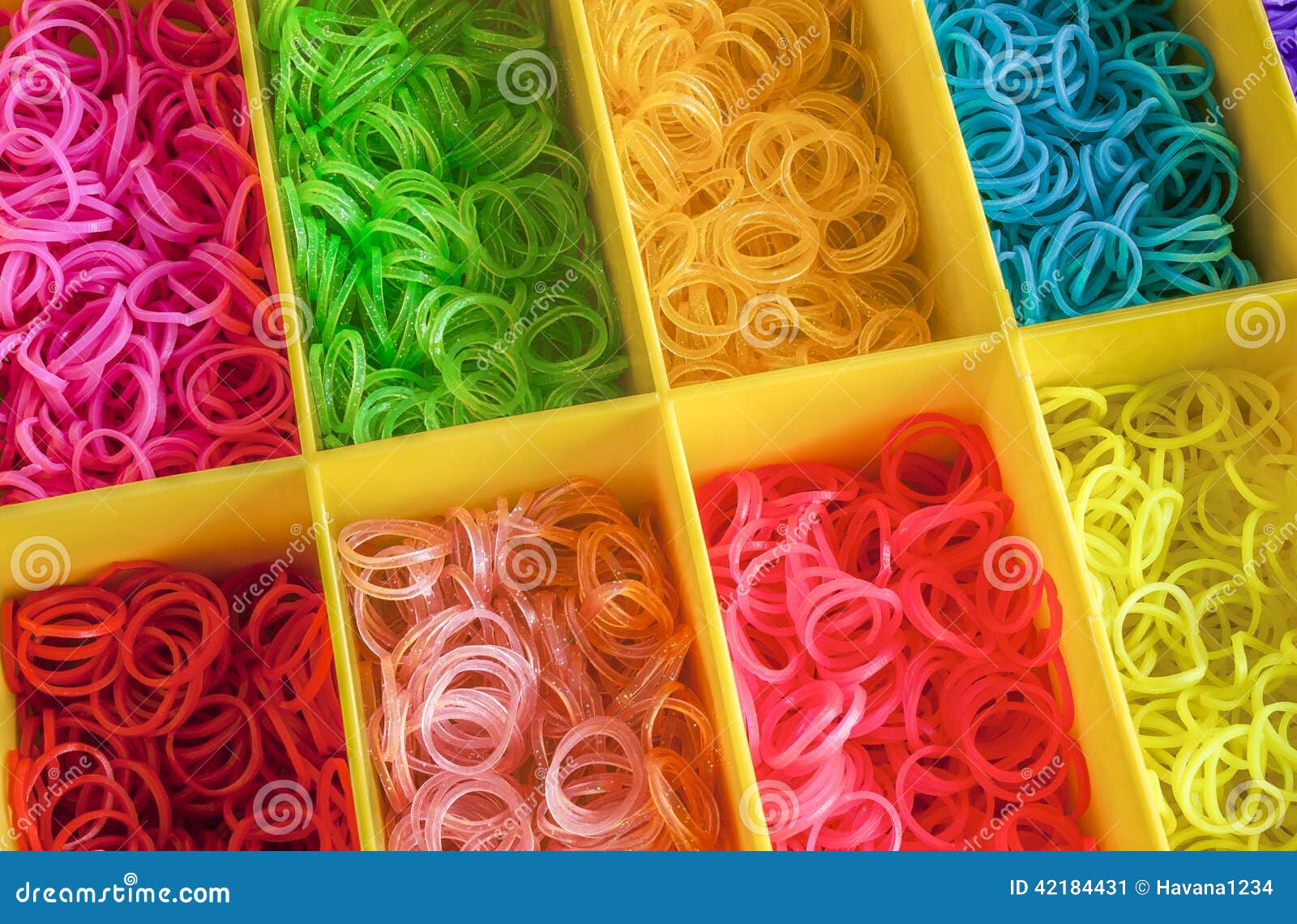 A Colorful Rainbow Loom Rubber Bands In A Box Royalty-Free Stock Photo ...