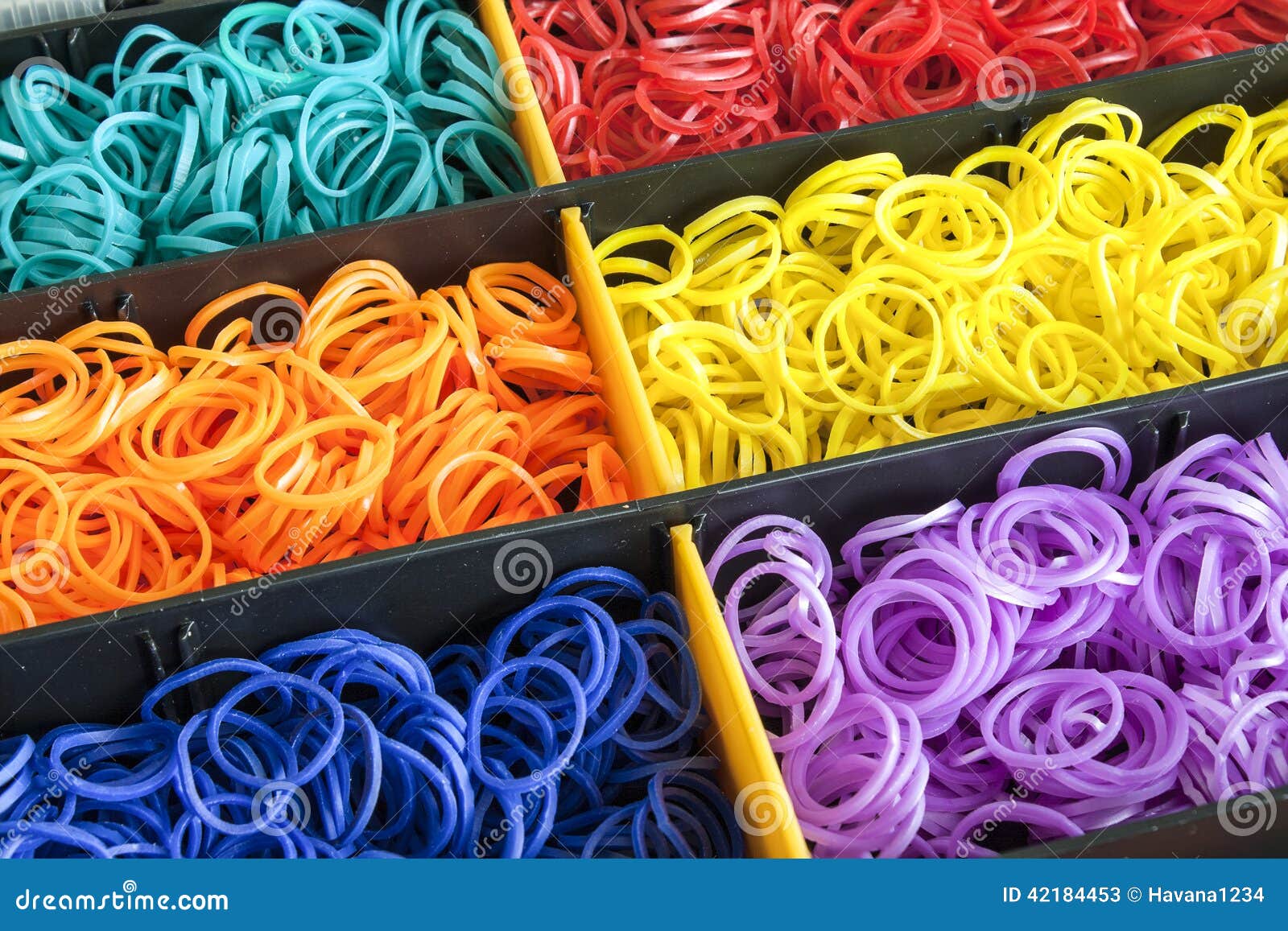 A Colorful Rainbow Loom Rubber Bands in a Box Stock Image - Image of ...