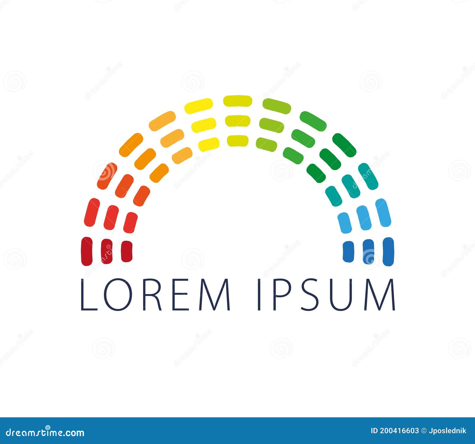 A Colorful Rainbow Made of Broken Lines Stock Vector - Illustration of ...