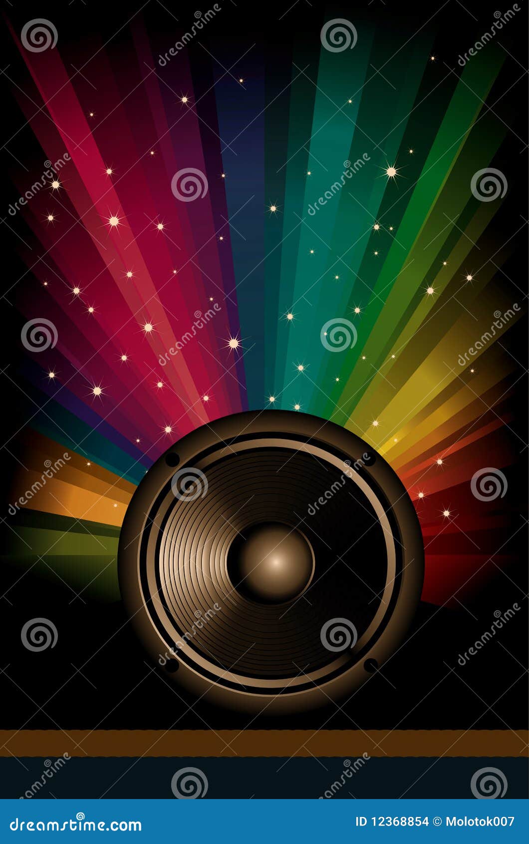 Colorful Rainbow Music Background for Disco Flyers Stock Illustration ...