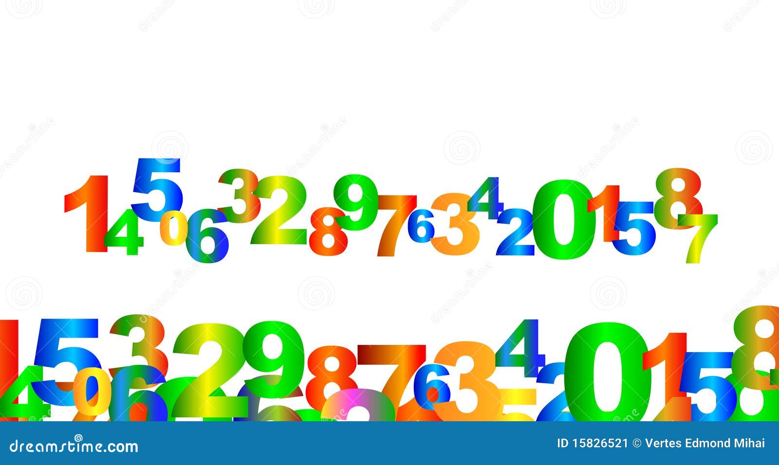 Colorful rainbow numbers stock vector. Illustration of number - 15826521