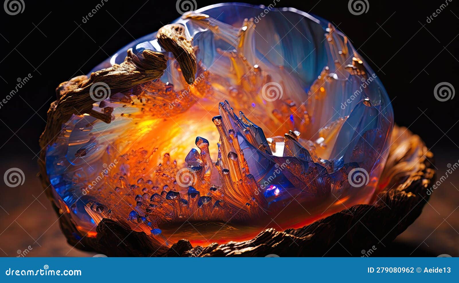 Colorful Rainbow Opal Stone Gem. Closeup Crystal Fire Stone. Texture ...