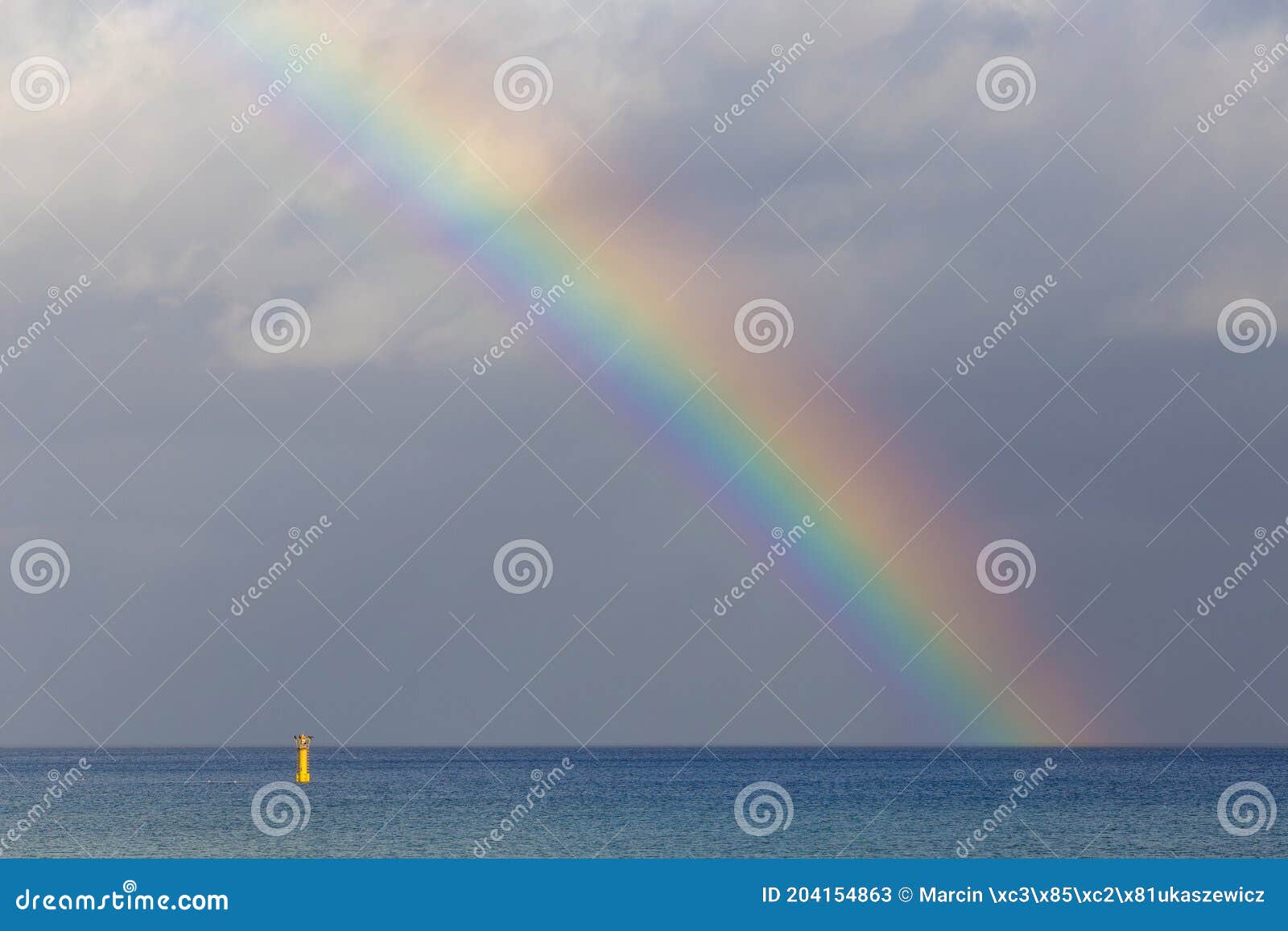 Colorful Rainbow Over the Sea Stock Image - Image of sealine, signal ...