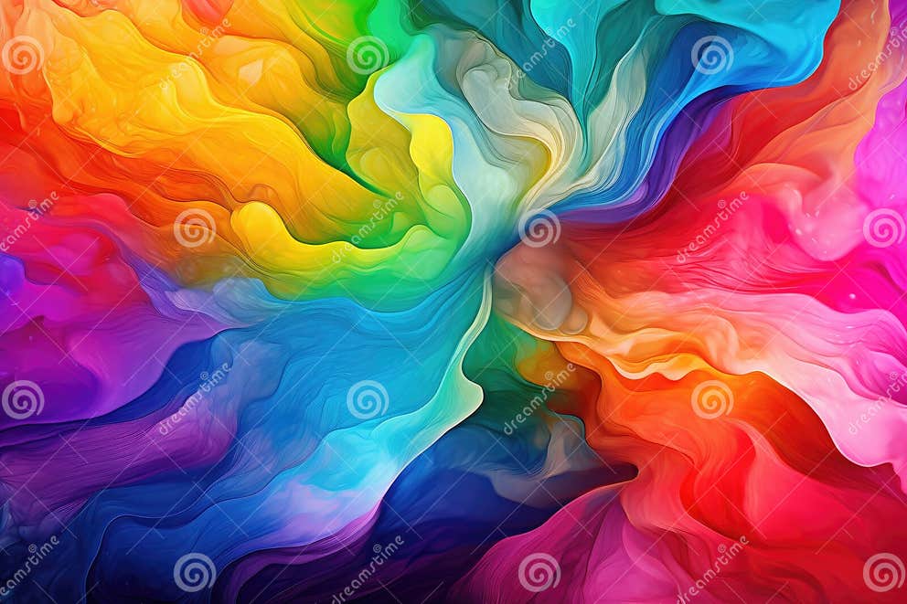 Colorful Rainbow Paint Drawing Background Stock Illustration ...