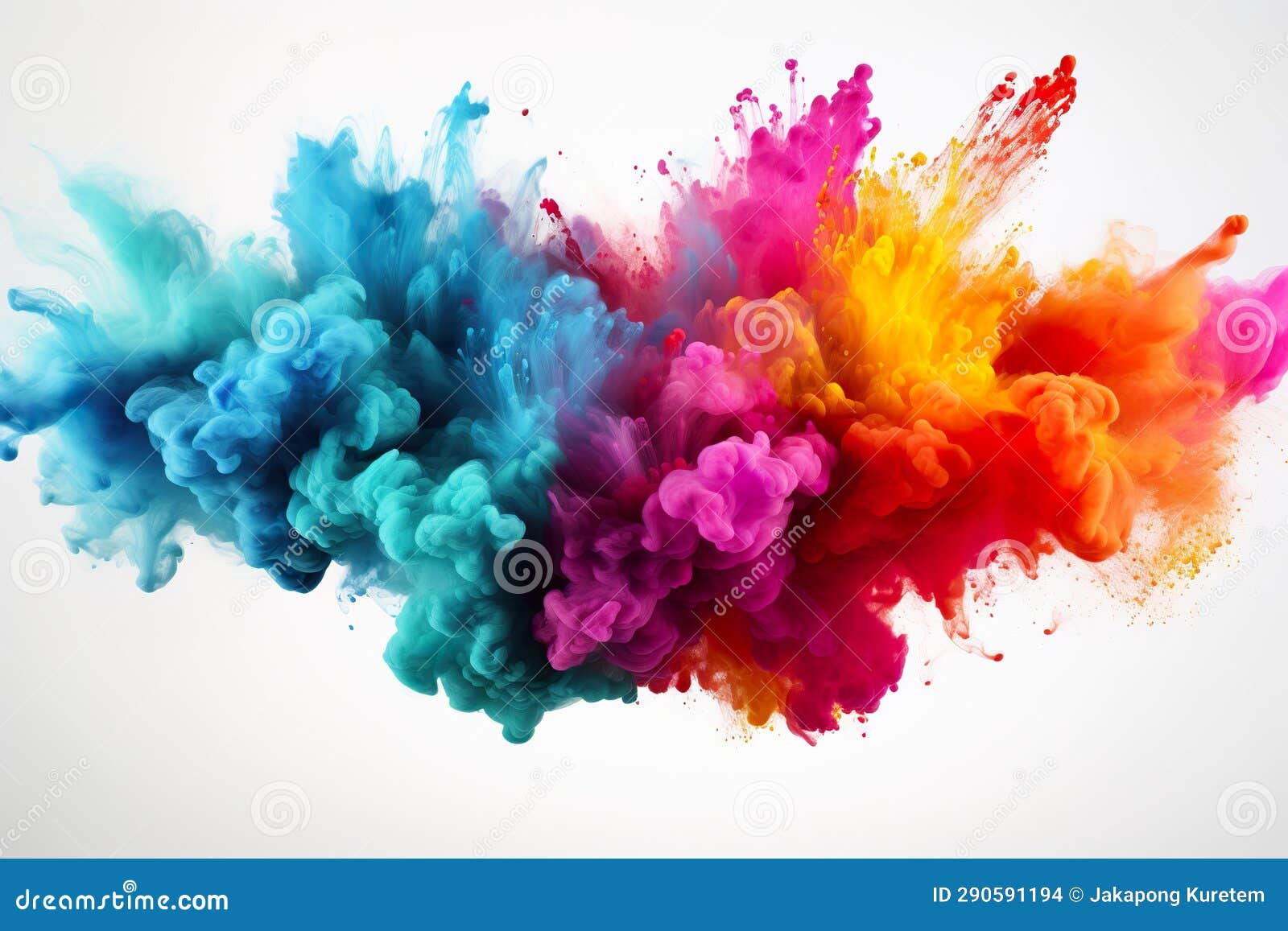 Colorful Rainbow Paint Splash Powder Explosion Stock Illustration ...