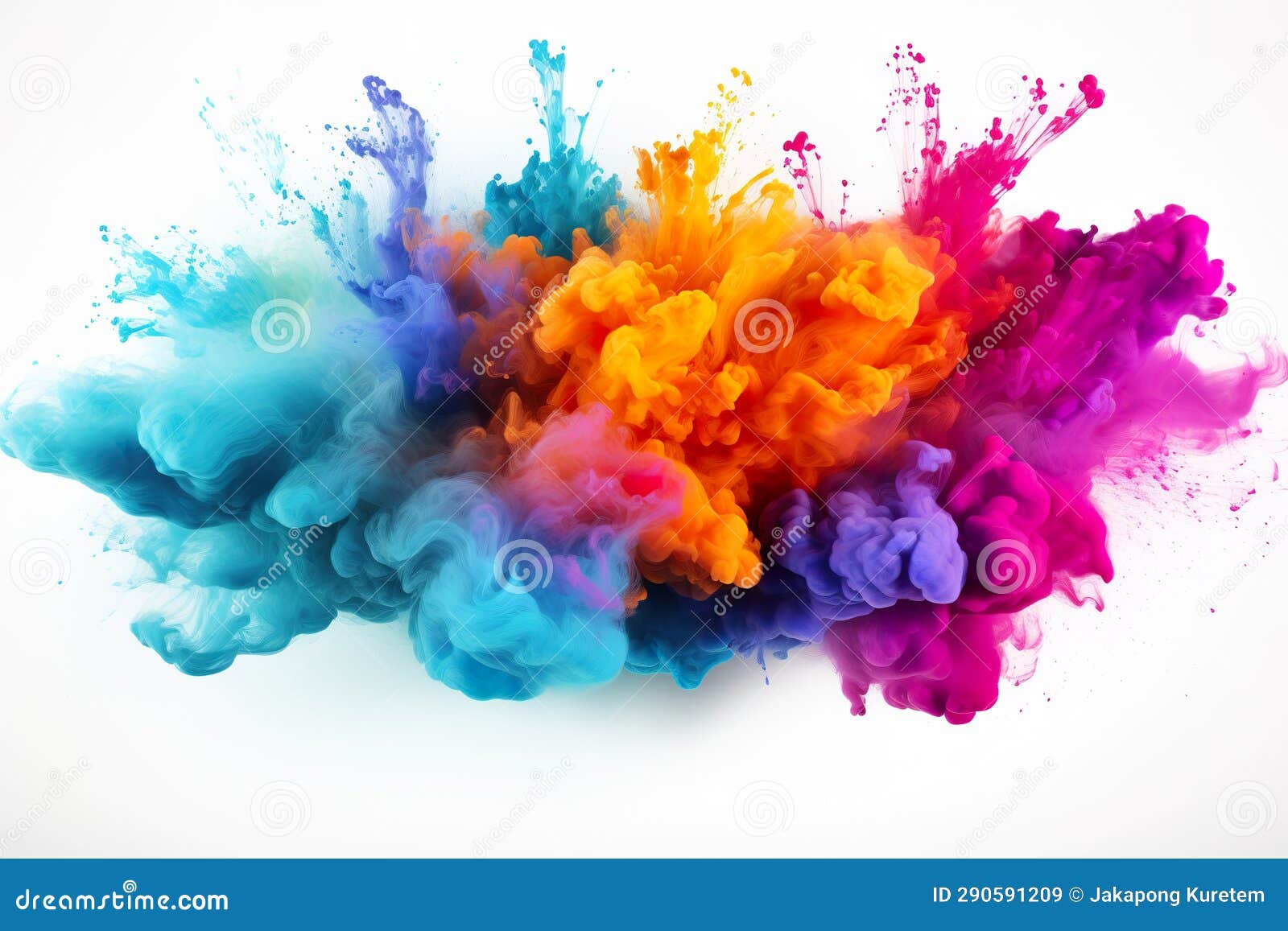 Colorful Rainbow Paint Splash Powder Explosion Stock Illustration ...