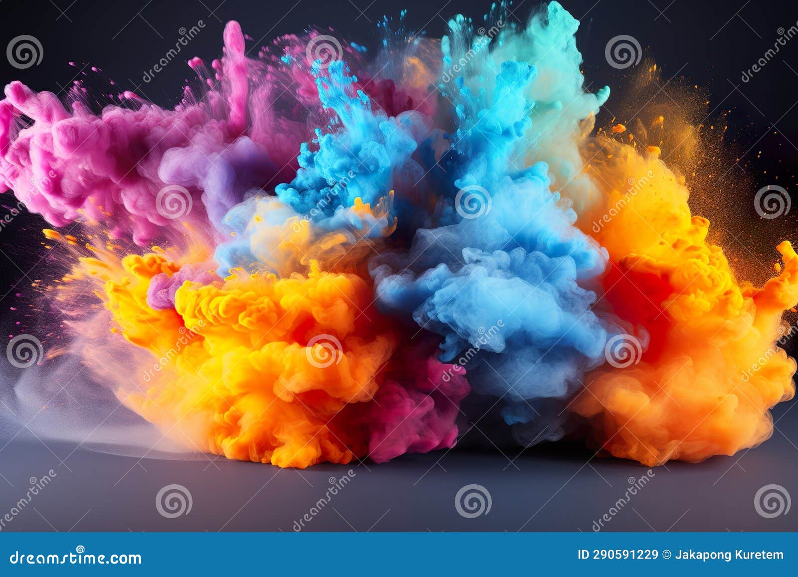 Colorful Rainbow Paint Splash Powder Explosion Stock Illustration ...