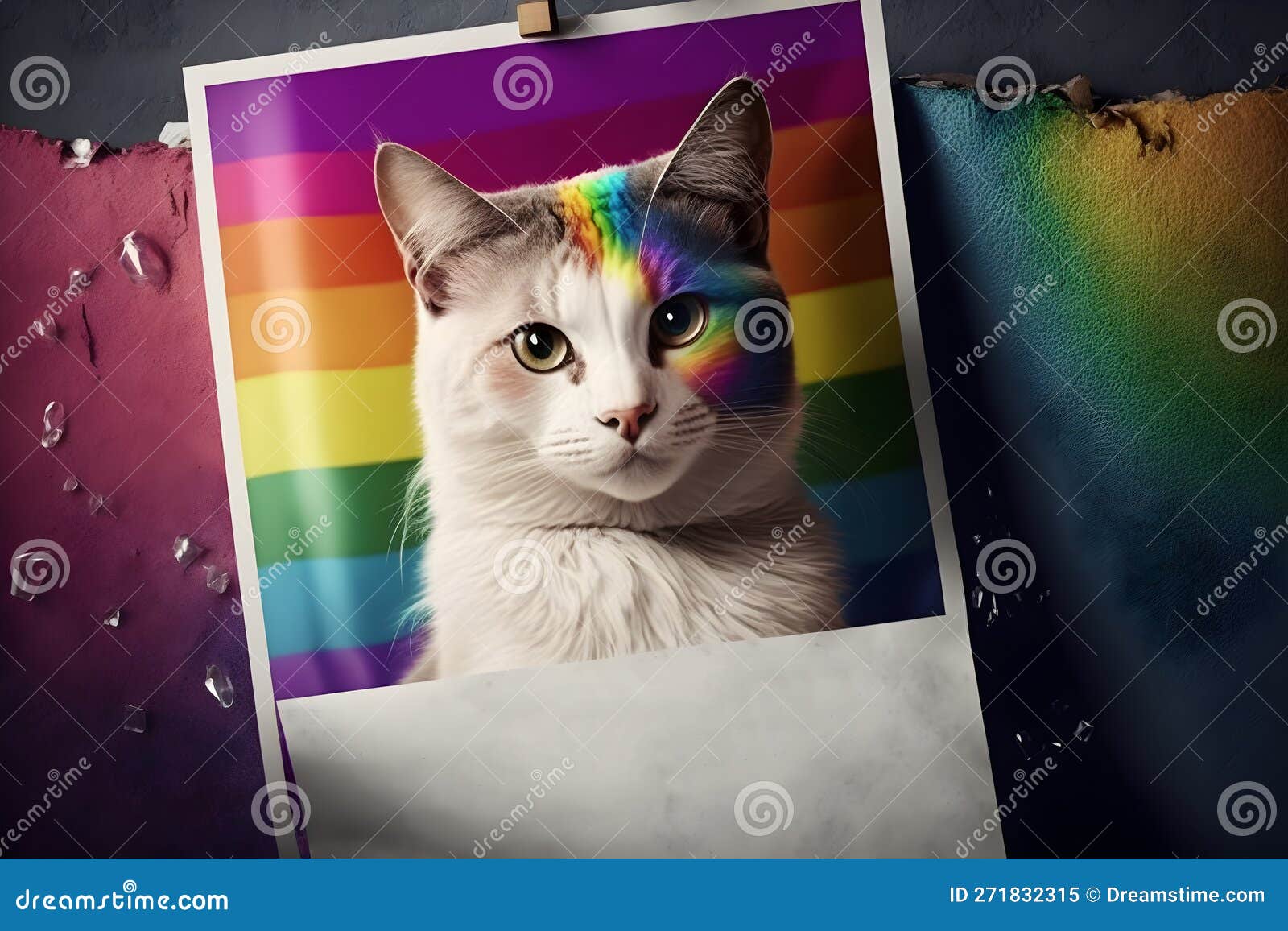 Colorful Rainbow Painted Cat Stock Illustration - Illustration of ...