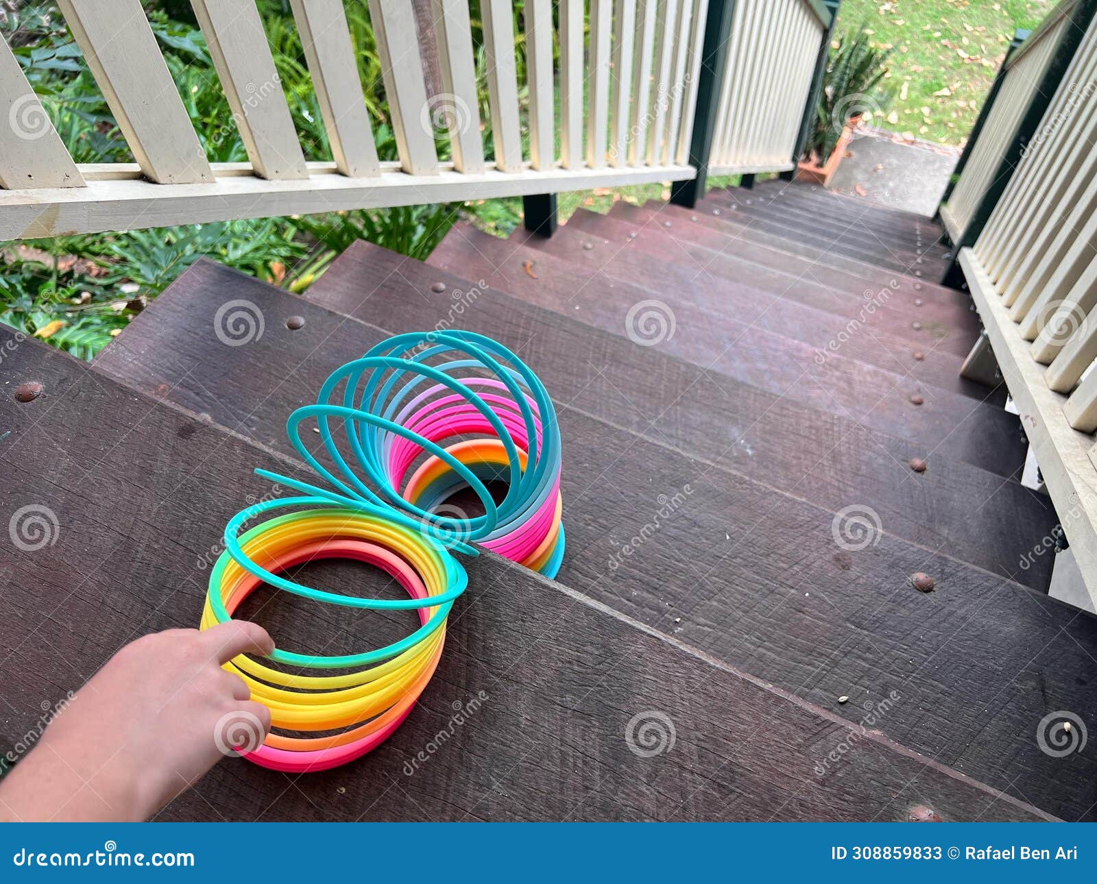 Rainbow Plastic Penny Board Skateboard Isolated On Yellow Background ...