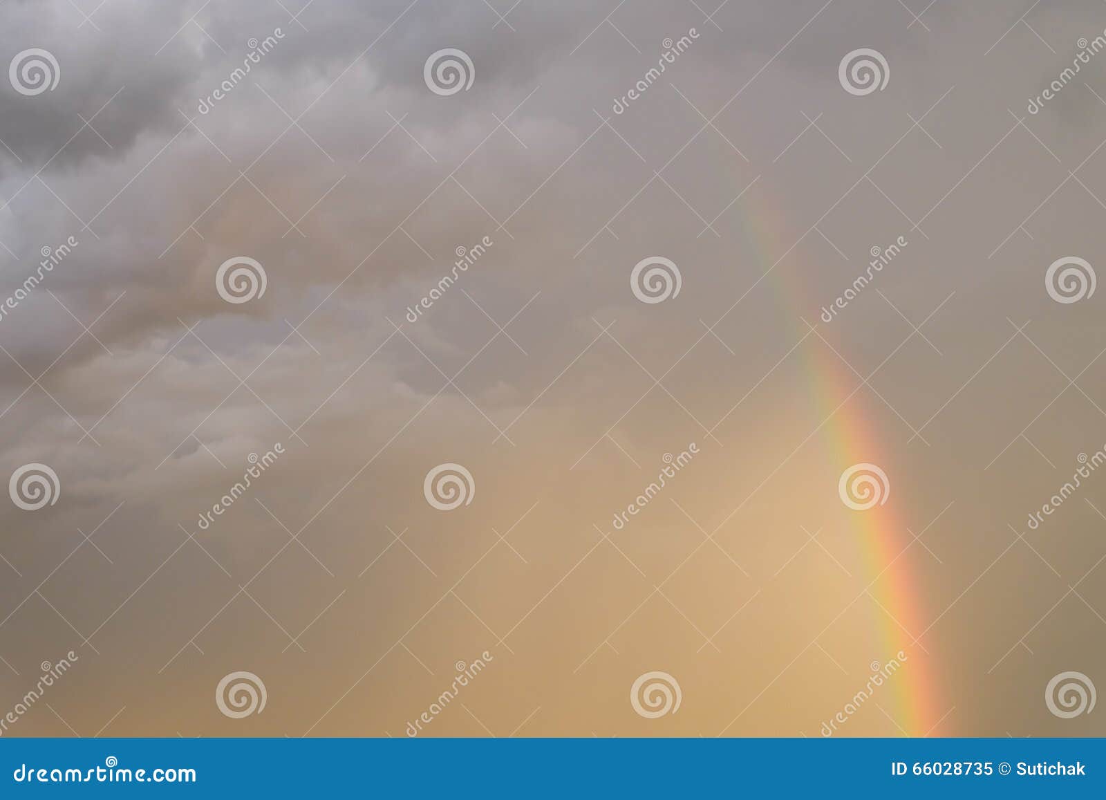 Colorful Rainbow on Rain Cloud Sunset Stock Image - Image of scene ...