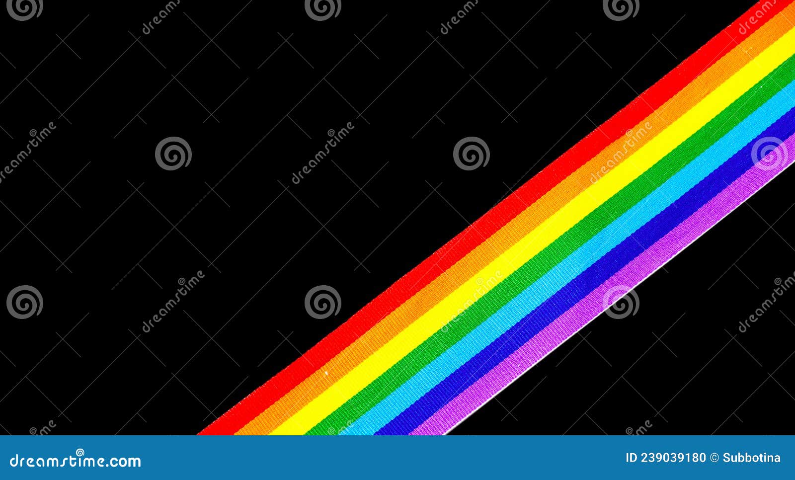 Colorful Rainbow Ribbon Border Design Lgbt Colourful Corner Design Isolated On Black