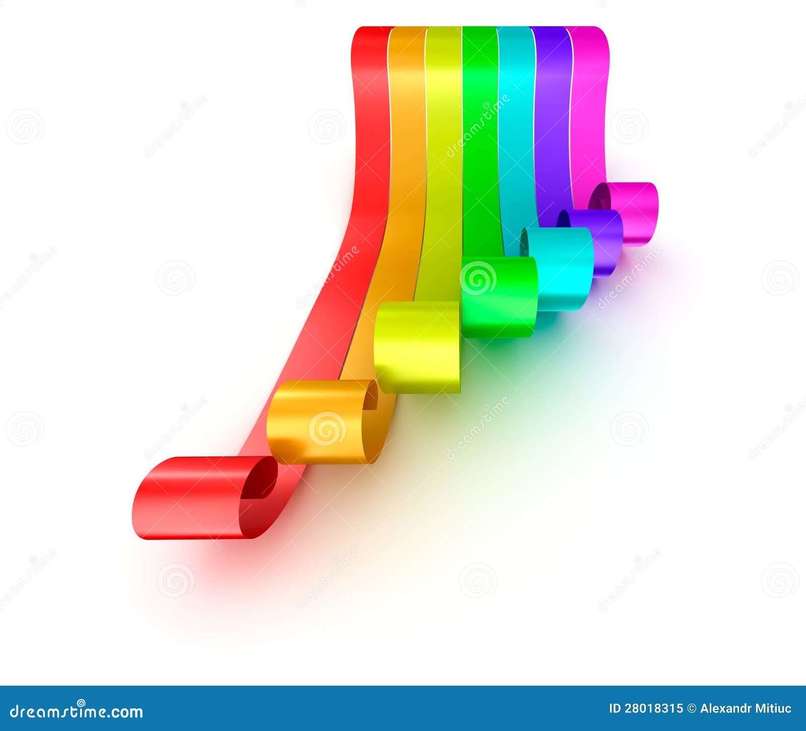 Rainbow Ribbons And Map Pointer Vector Illustration | CartoonDealer.com ...