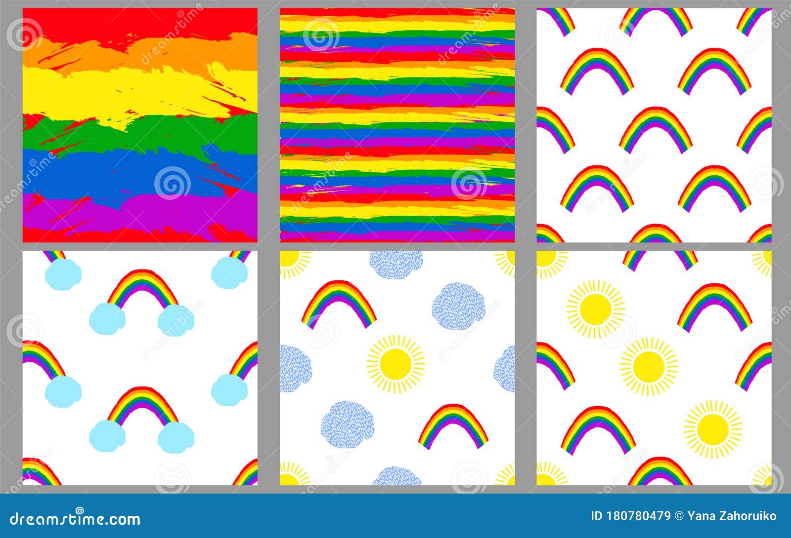 Colorful Rainbow. Seamless Patterns Stock Vector - Illustration of ...
