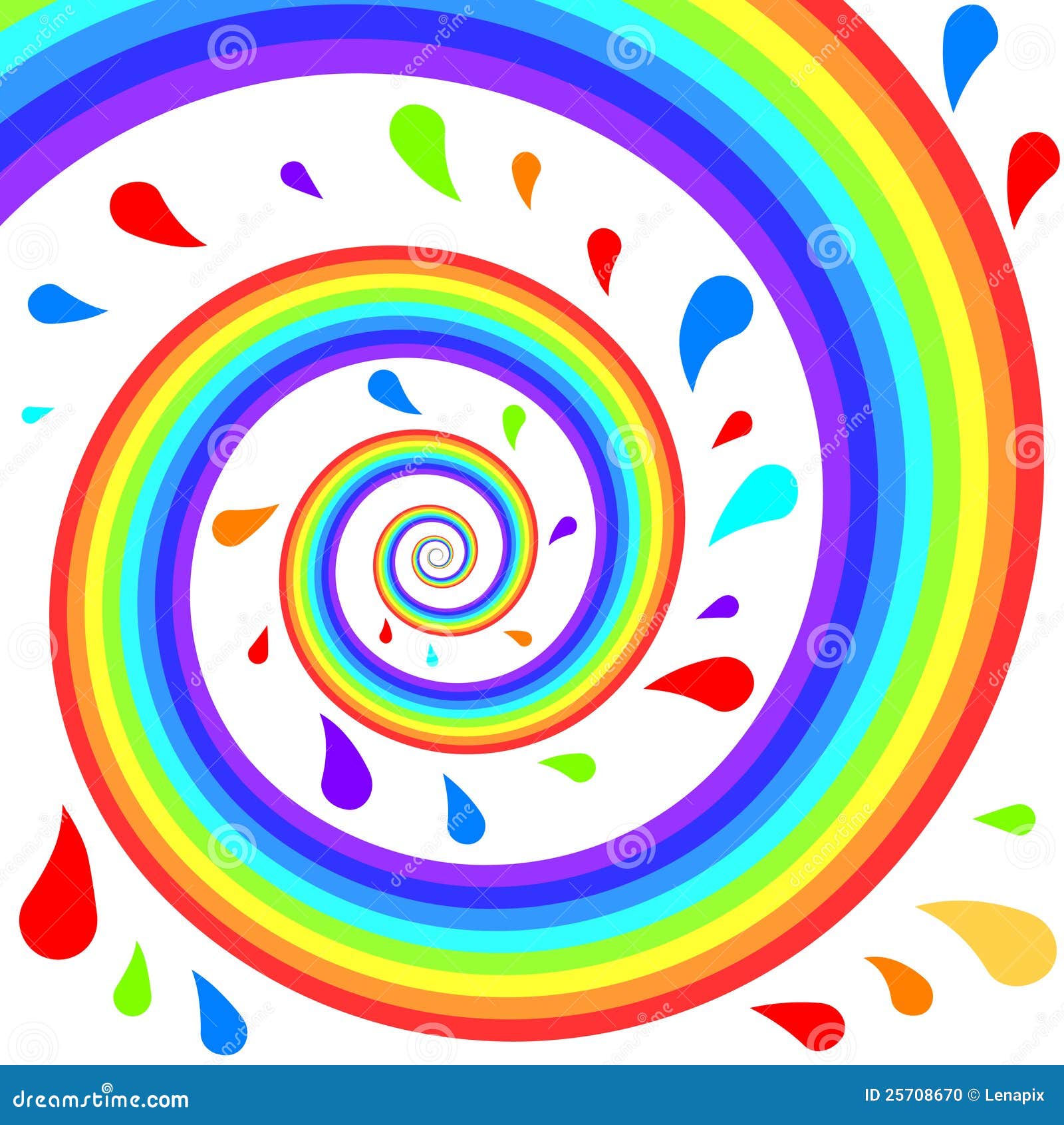 Colorful rainbow spiral stock vector. Illustration of bright - 25708670