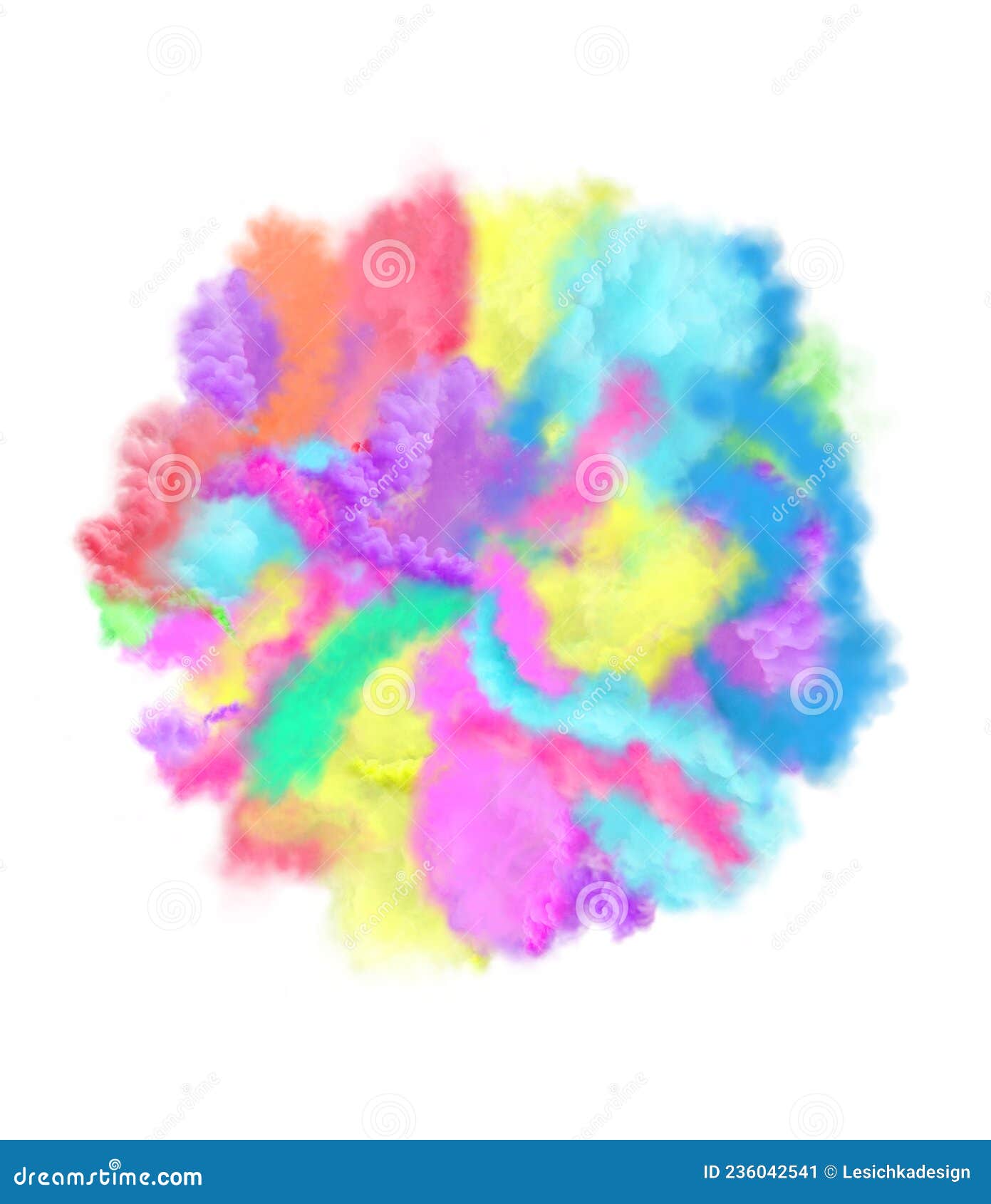 Colorful Rainbow Steam Smoke Isolated on White Background. Rainbow ...