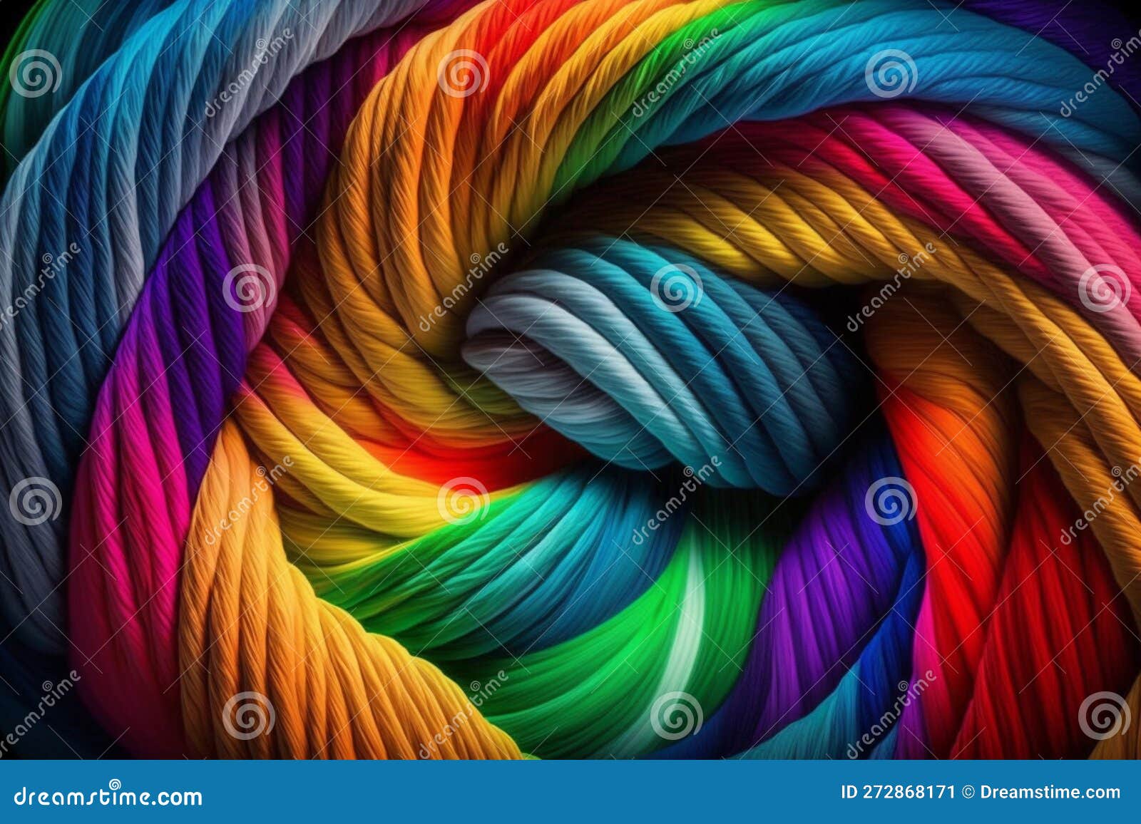 Colorful Rainbow Twisted Yarn Abstract Background, Colorful Rainbow ...