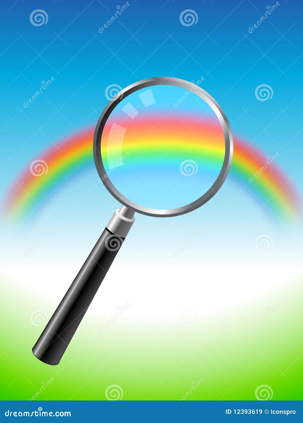 Colorful Rainbow Under Magnifying Glass Stock Illustration ...