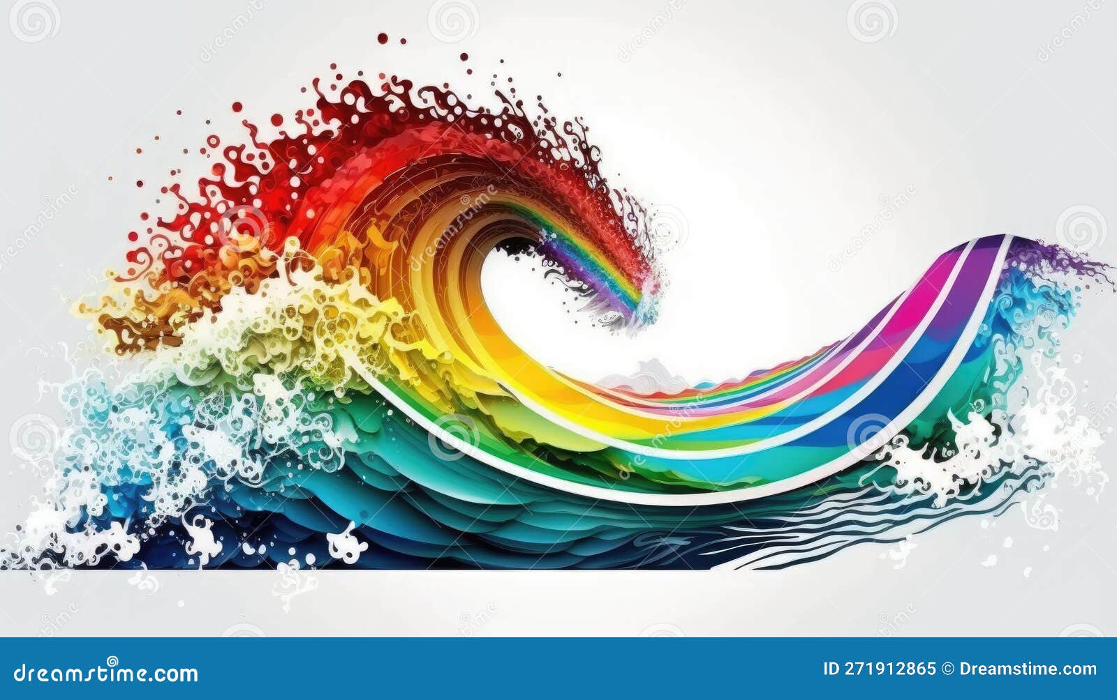 Colorful Rainbow Wave Paint Splash by Generative AI Stock Illustration ...