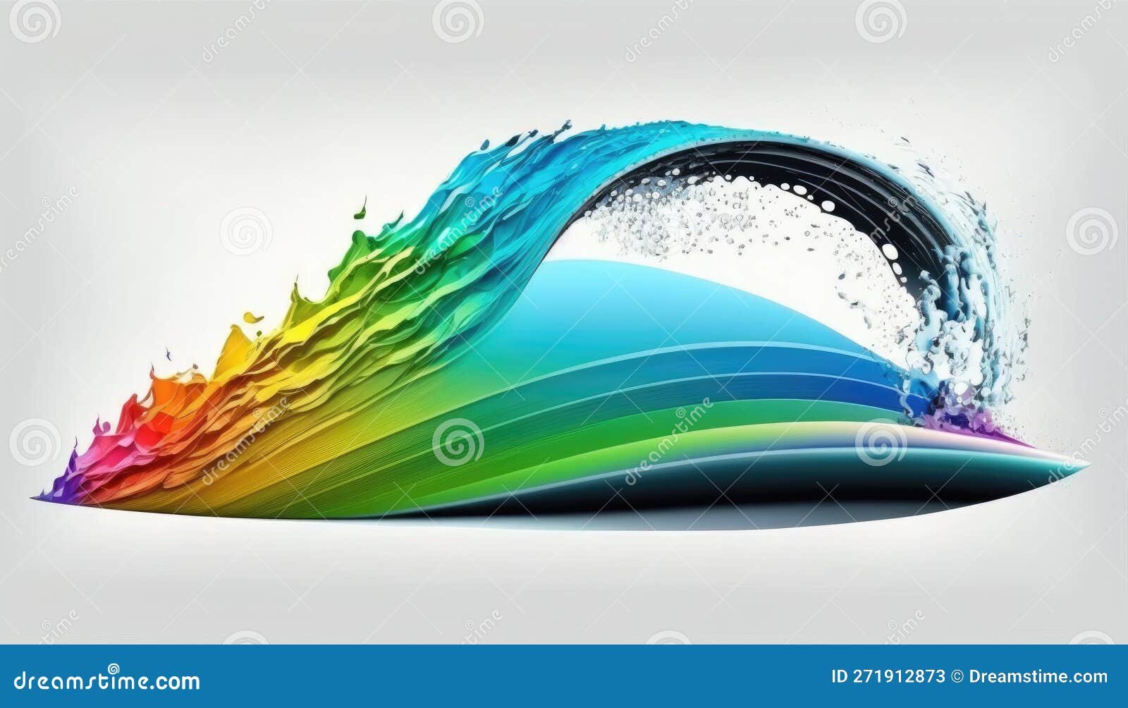 Colorful Rainbow Wave Paint Splash by Generative AI Stock Illustration ...