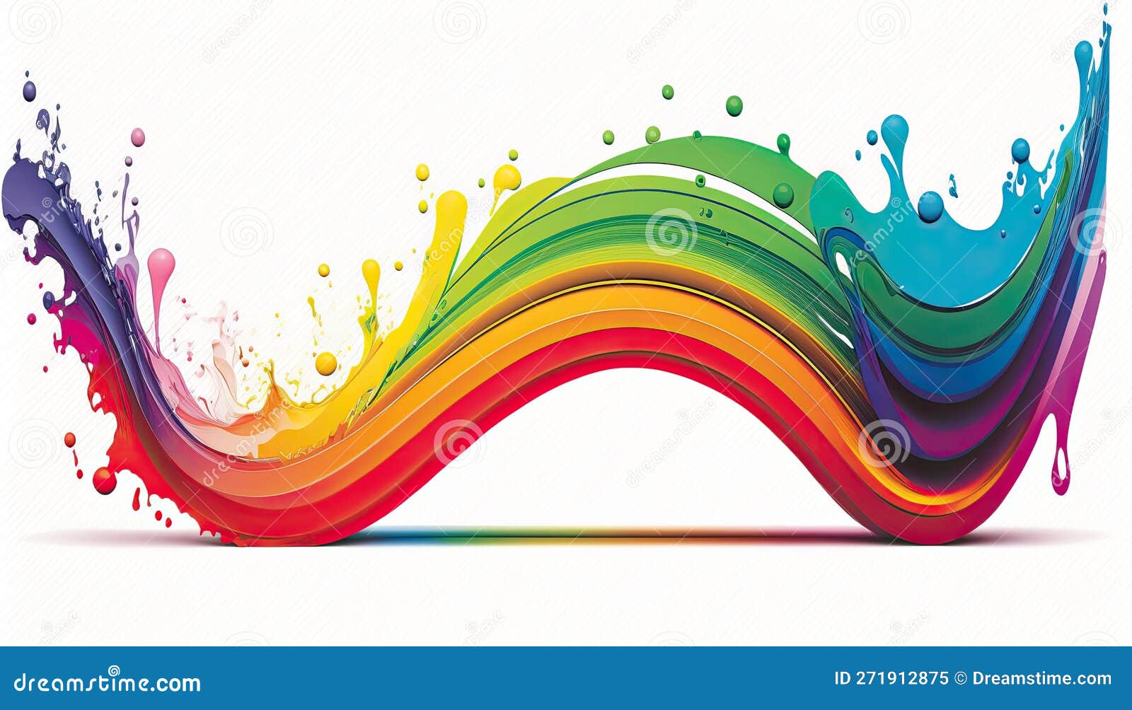 Colorful Rainbow Wave Paint Splash by Generative AI Stock Illustration ...
