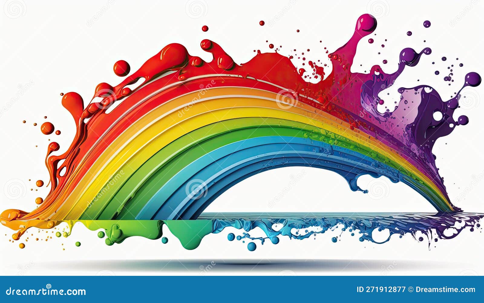 Colorful Rainbow Wave Paint Splash by Generative AI Stock Illustration ...