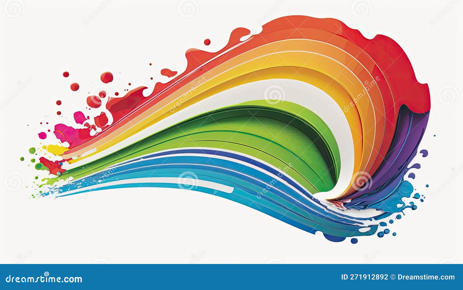 Colorful Rainbow Wave Paint Splash by Generative AI Stock Illustration ...