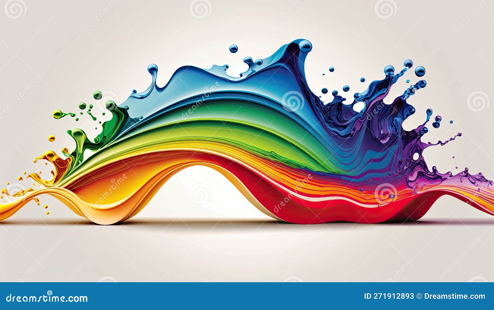 Colorful Rainbow Wave Paint Splash by Generative AI Stock Illustration ...
