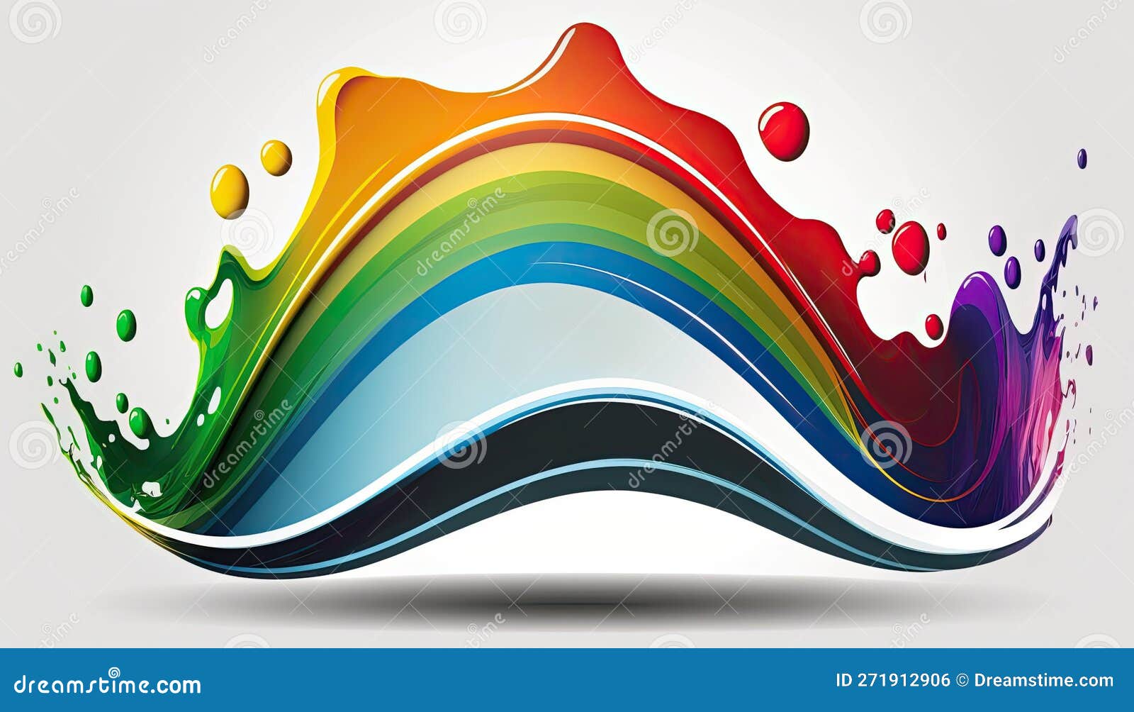 Colorful Rainbow Wave Paint Splash by Generative AI Stock Illustration ...