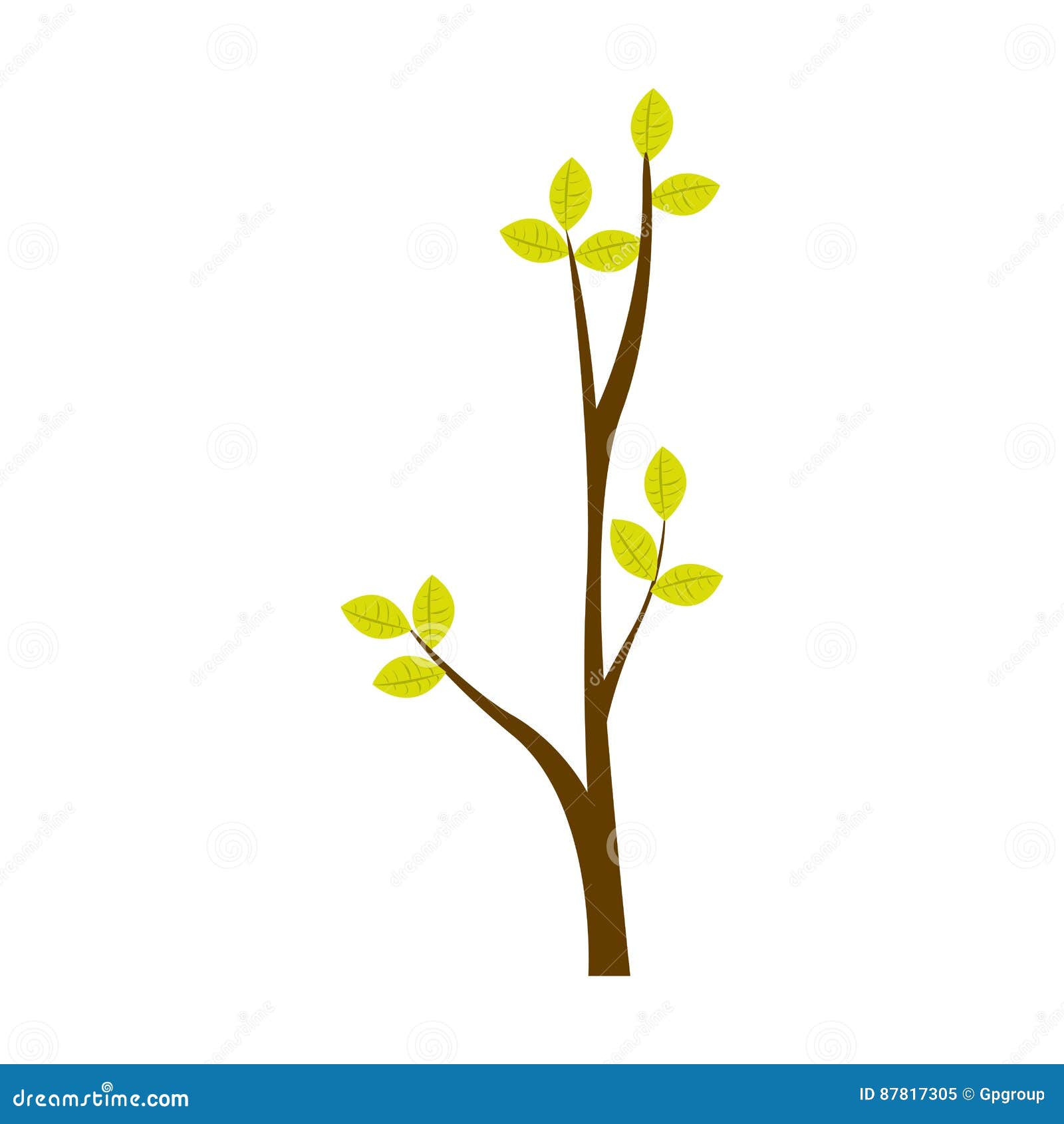 Colorful Ramification With Roses Nature Design Stock Illustration ...