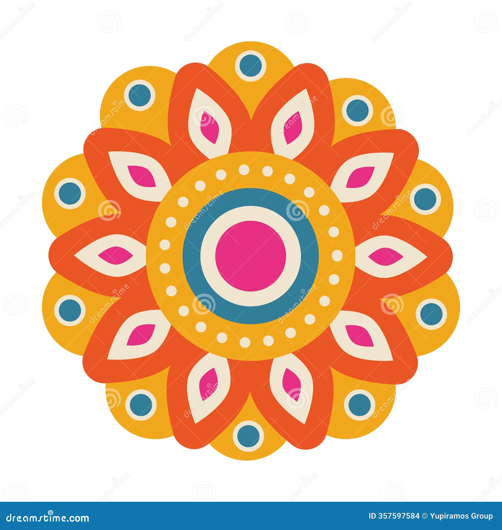 Colorful rangoli design stock illustration. Illustration of festive ...