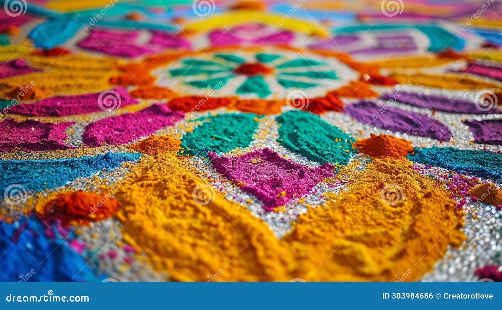 Colorful Rangoli Made with Different Colors Stock Illustration ...
