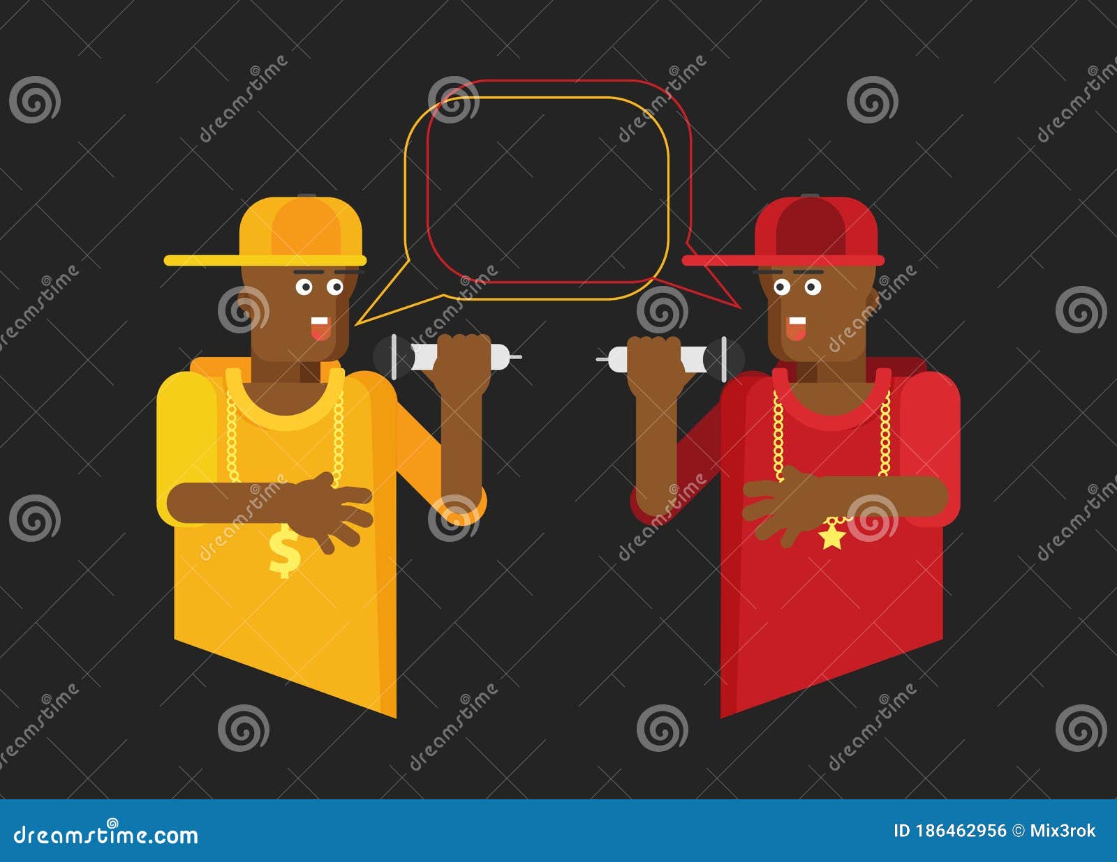 Colorful Rap Battle Flat Vector Stock Illustration - Illustration of ...