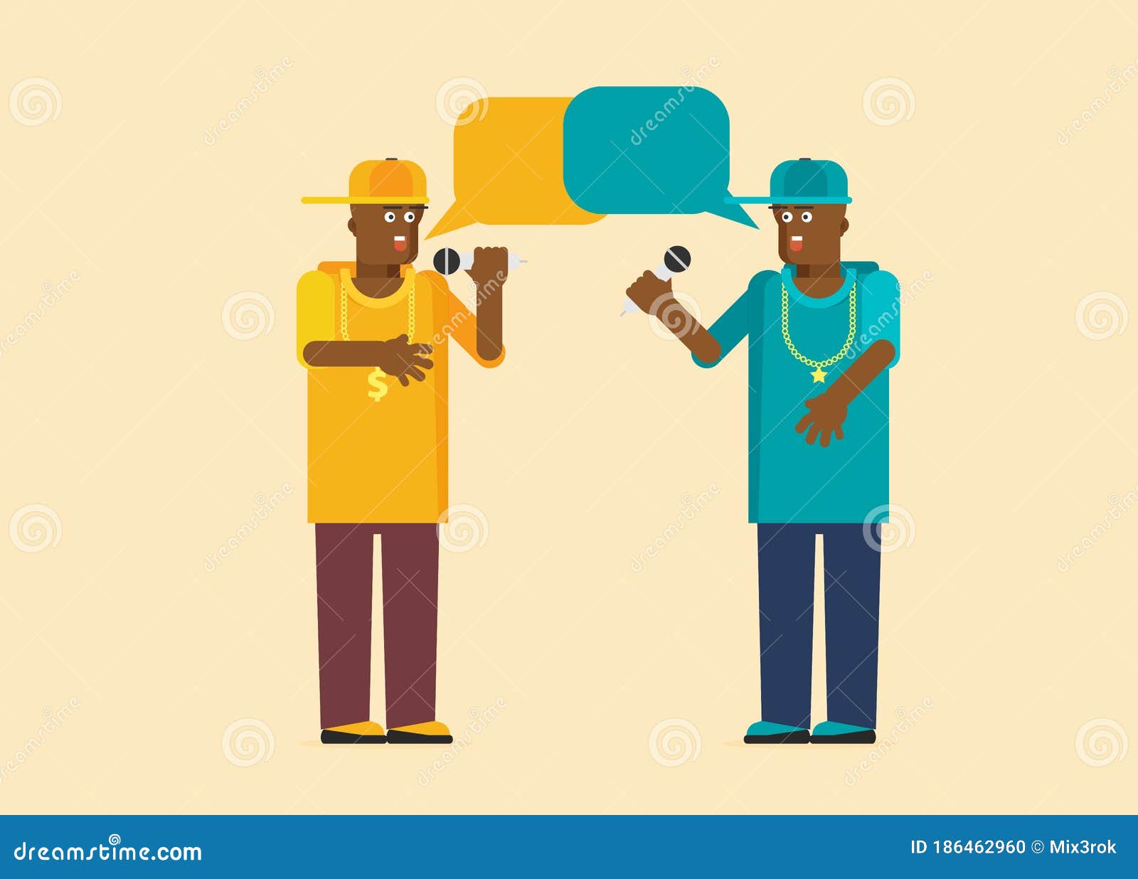 Colorful Rap Battle Flat Vector Stock Illustration - Illustration of ...