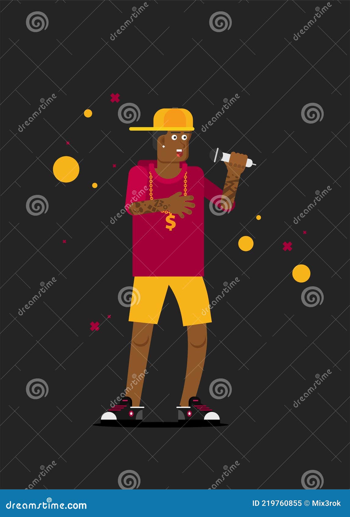 Colorful Rap Battle Flat Vector Stock Vector - Illustration of ghetto ...