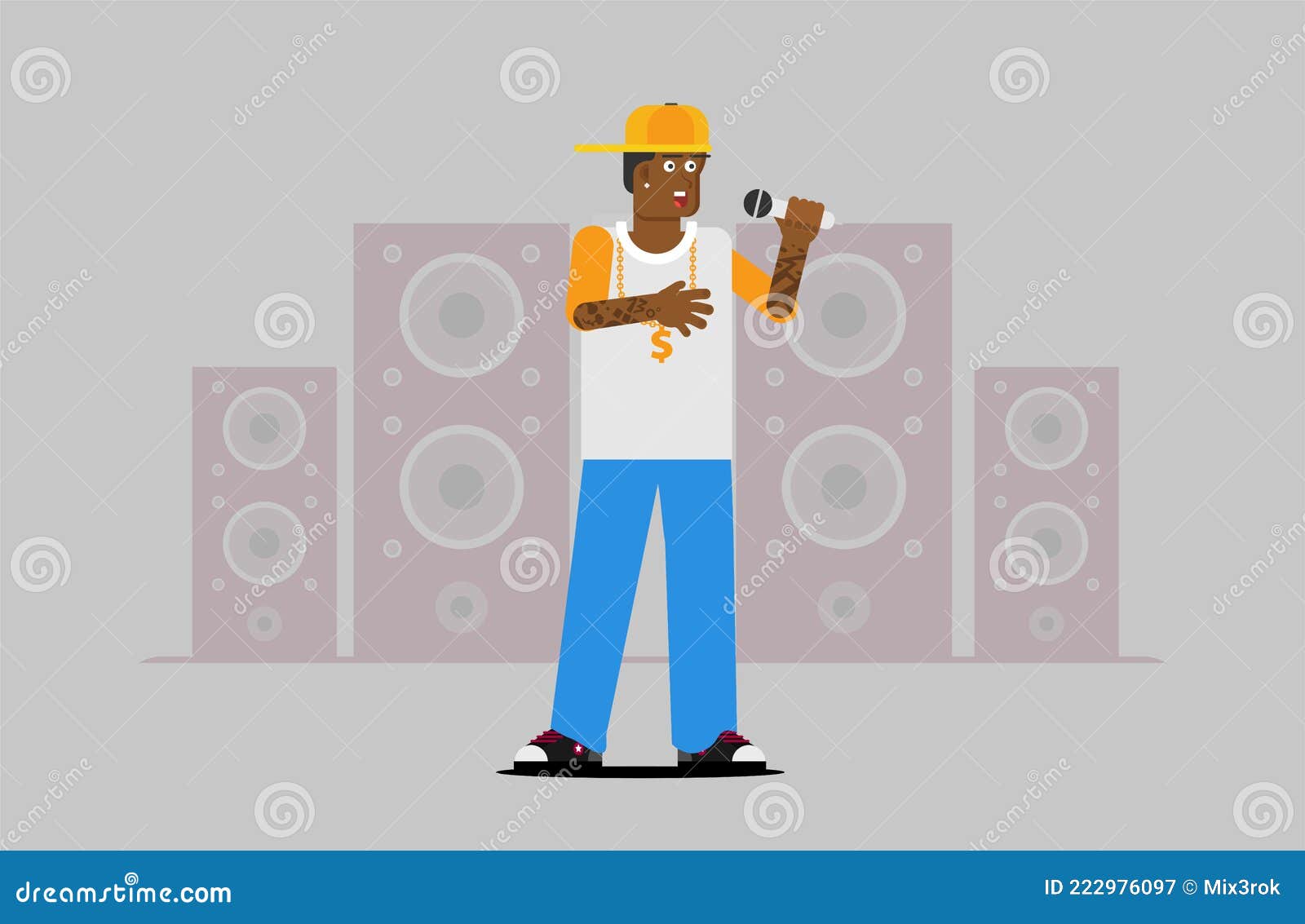 Colorful Rap Battle Flat Vector Stock Vector - Illustration of bubble ...