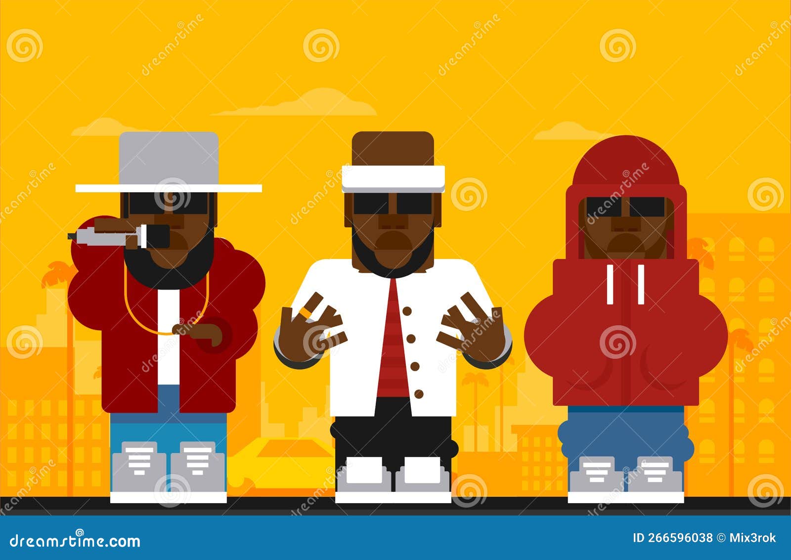 Colorful Rapper Flat Vector Stock Vector - Illustration of flat ...
