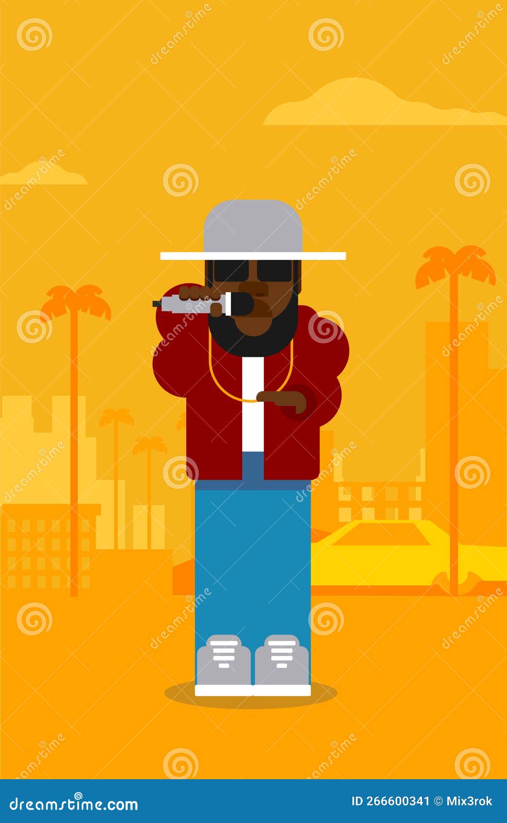 Colorful Rapper Flat Vector Stock Vector - Illustration of male, bubble ...
