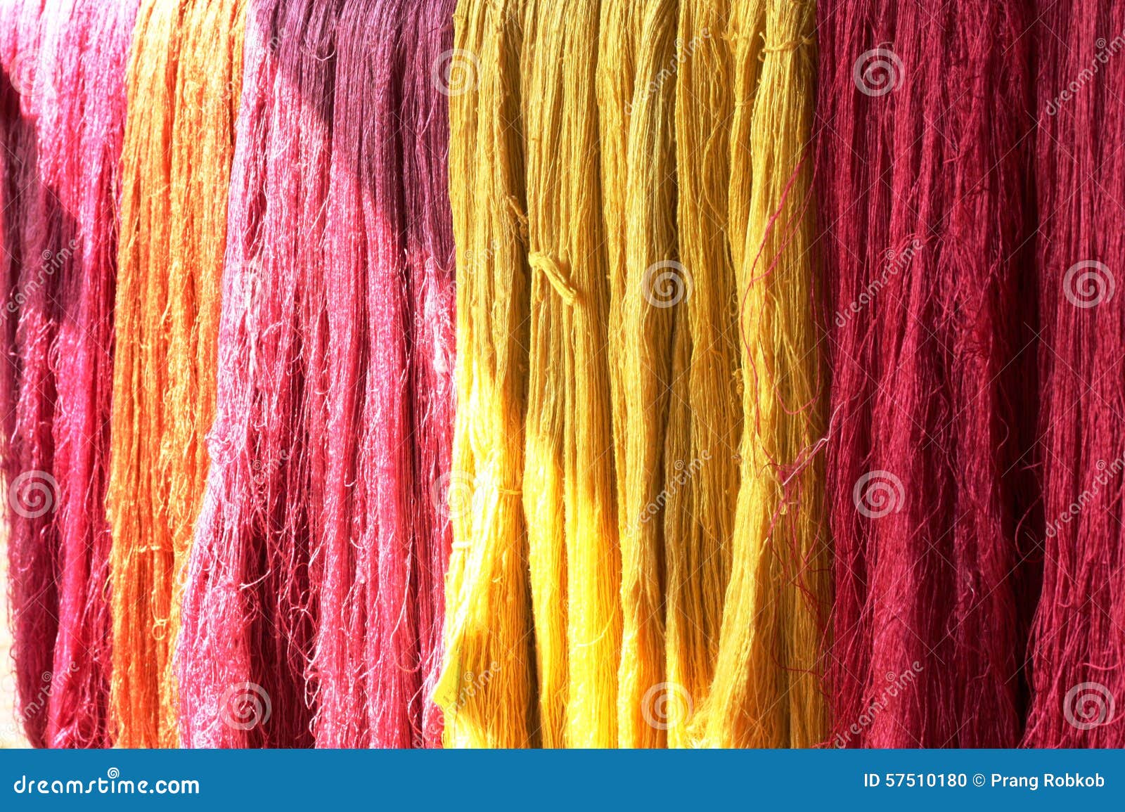 Colorful of Raw Silk Thread Stock Photo - Image of handmade ...
