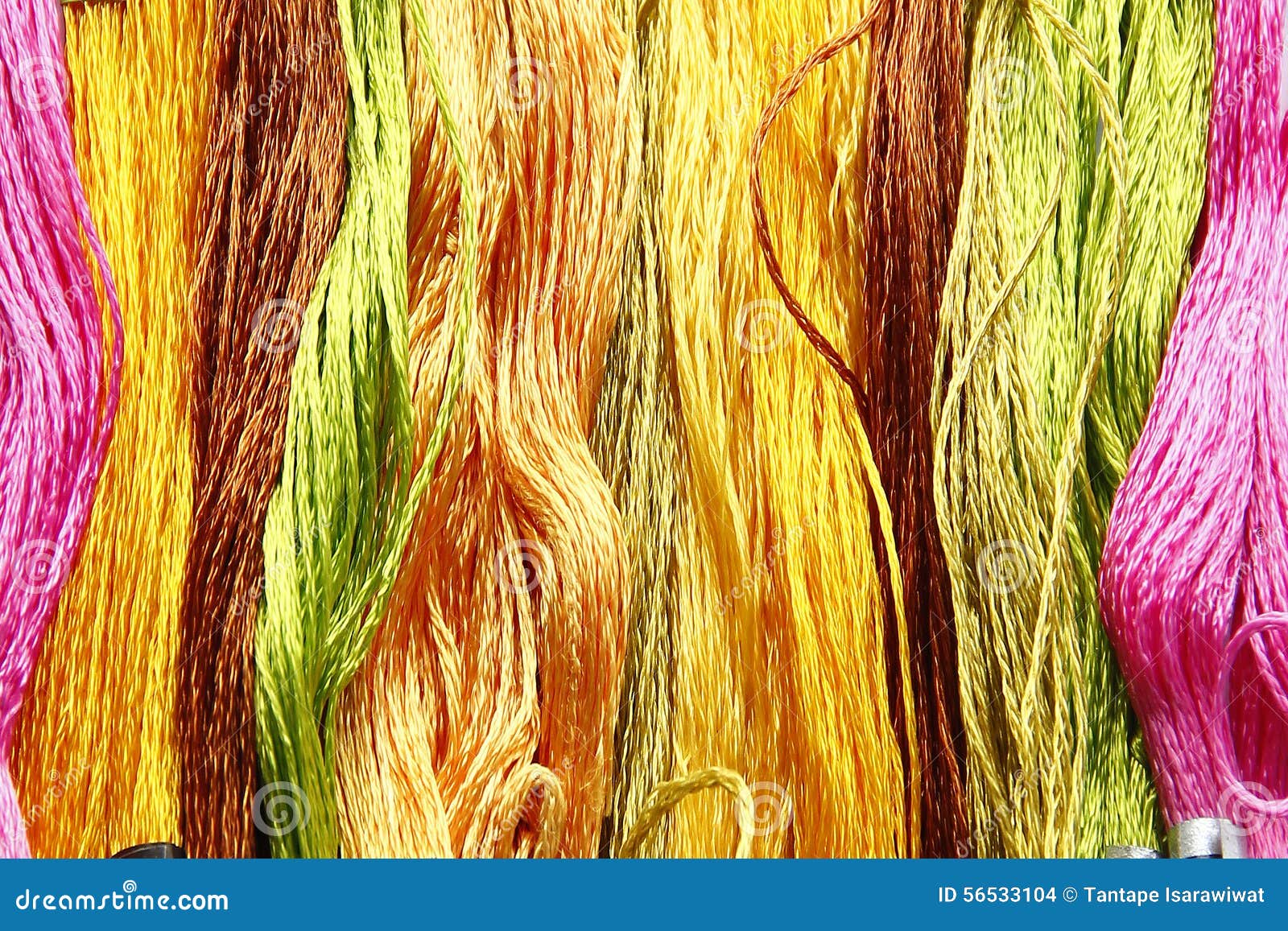 Colorful Raw Silk Thread Background. Stock Photo - Image of arrangement ...
