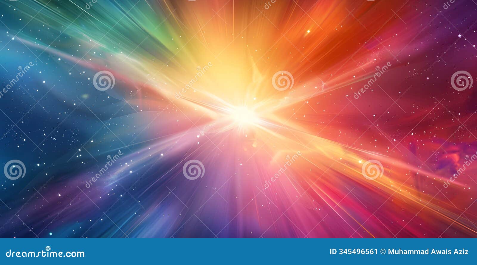 Colorful Ray Beam Background - Ai Generated Stock Illustration ...