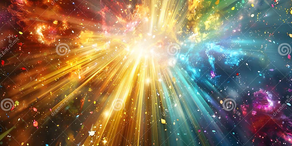 Colorful Ray Beam Background - Ai Generated Stock Illustration ...
