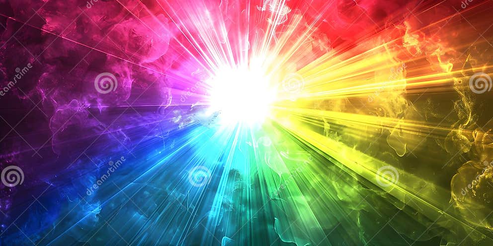 Colorful Ray Beam Background - Ai Generated Stock Illustration ...