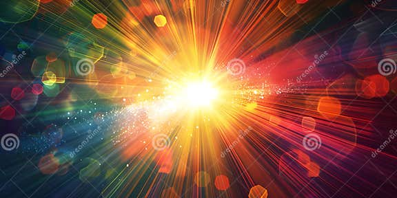 Colorful Ray Beam Background - Ai Generated Stock Illustration ...