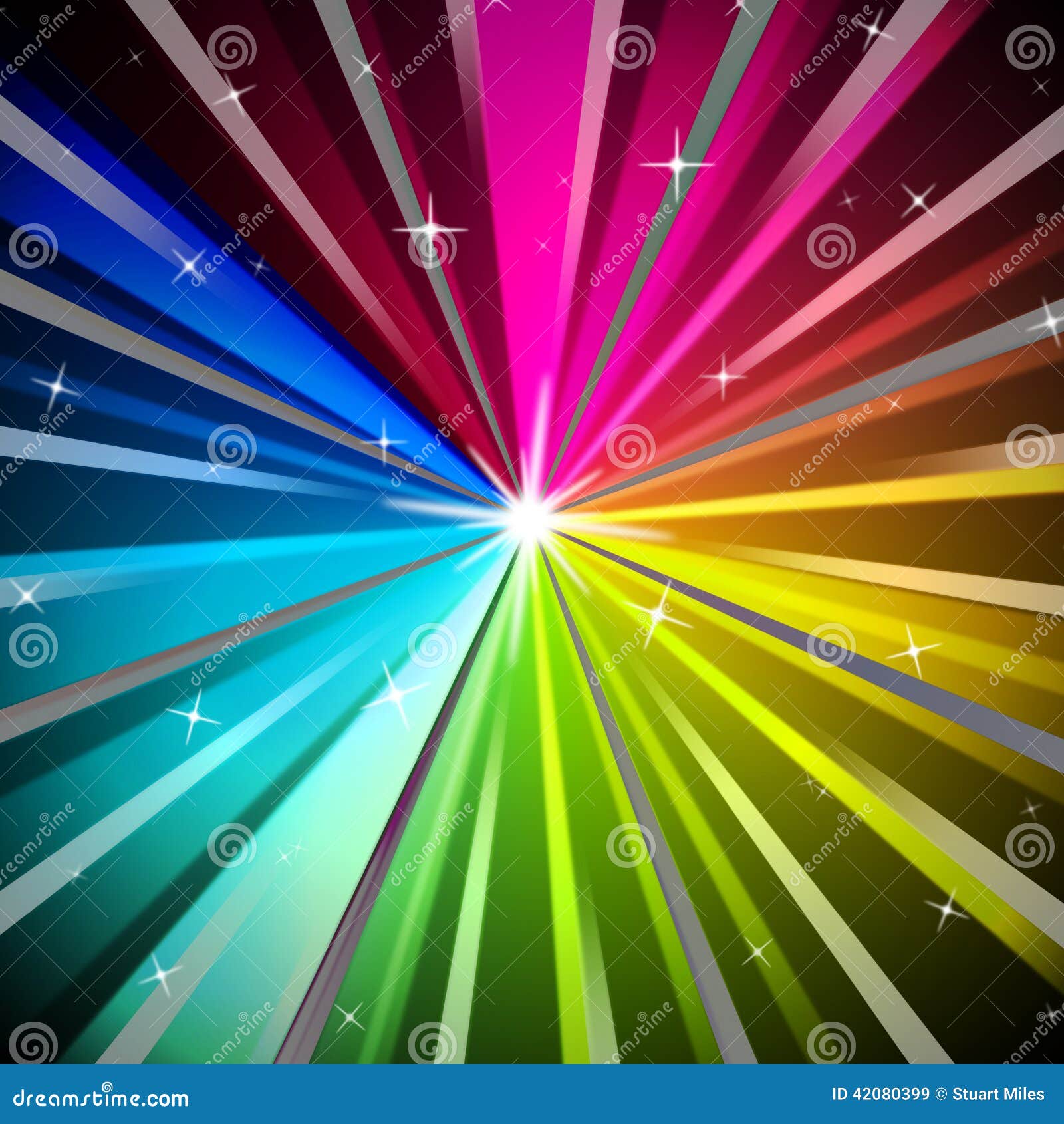 Colorful Rays Background Shows Brightness Rainbow and Radiating Stock ...