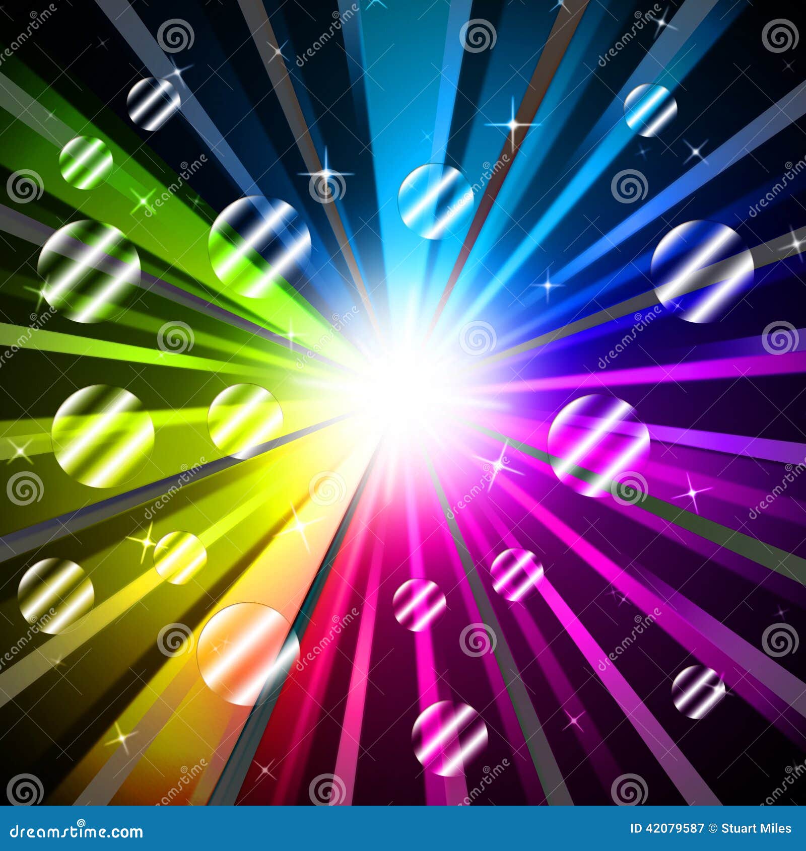 Colorful Rays Background Shows Glowing and Party Stock Illustration ...