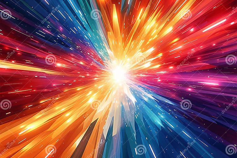 Colorful Rays Explode, Abstract Power, Vector Illustration, Dynamic ...