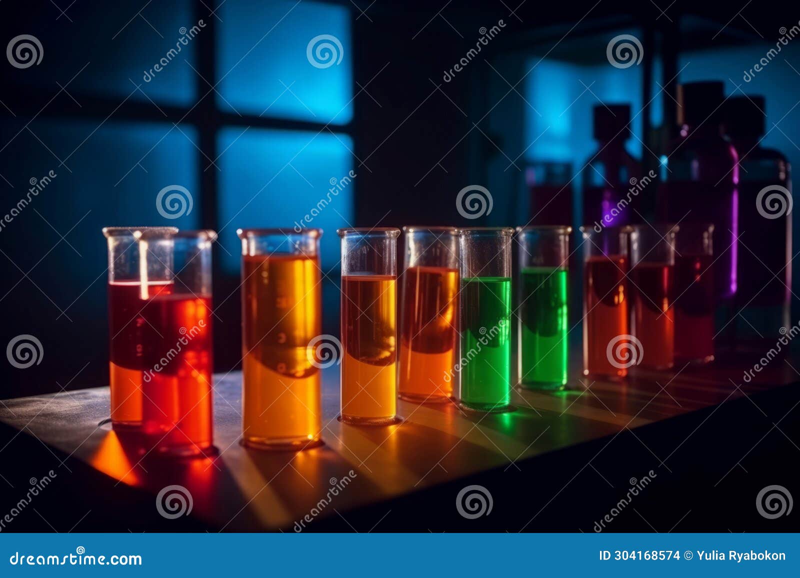 Colorful Reagents Laboratory. Generate Ai Stock Photo - Image of ...