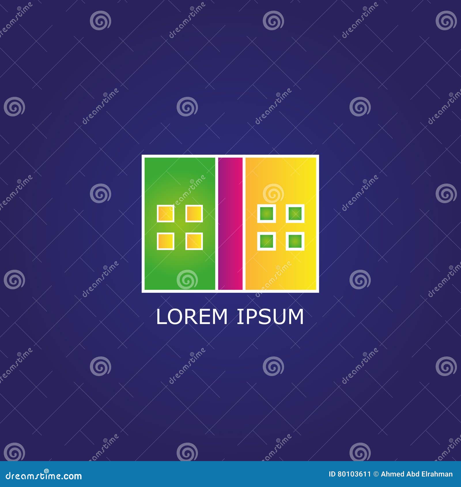 Colorful real estate logo stock illustration. Illustration of door ...